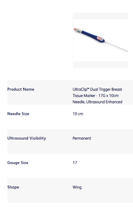 Bard UltraClip™ Dual Trigger Breast Tissue Marker
